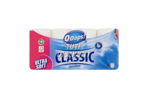 Ooops!Classic WC papír 3rét.8tek.Sensitive, 8 tek | Tutidiszkont.hu