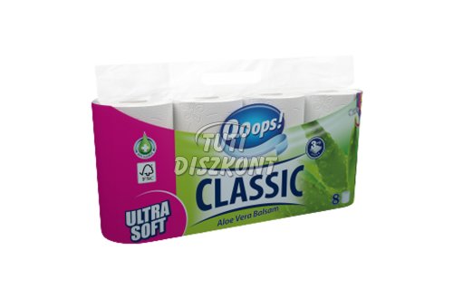 Ooops!Classic WC papír 3rét.8tek.Aloe vera, 8 tek | Tutidiszkont.hu